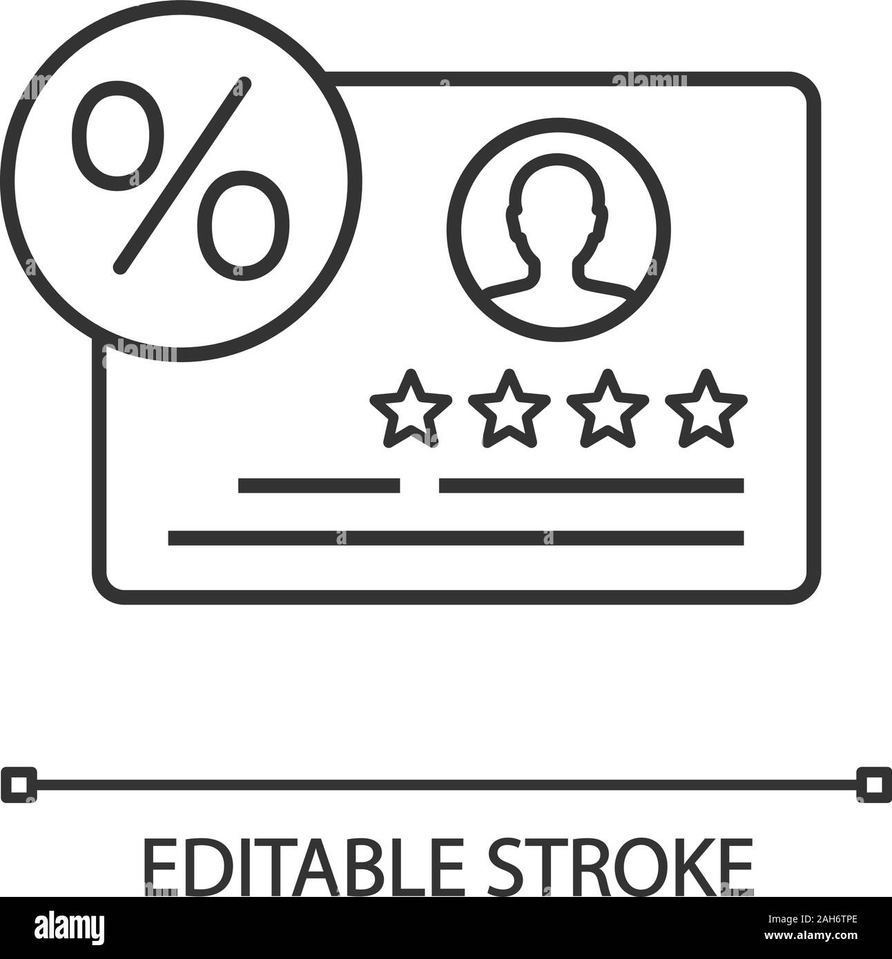 Customer loyalty program linear icon. Good and excellent reviews ...