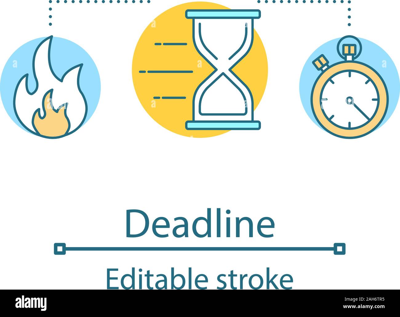 Deadline concept icon. Time management. Timeliness idea thin line ...