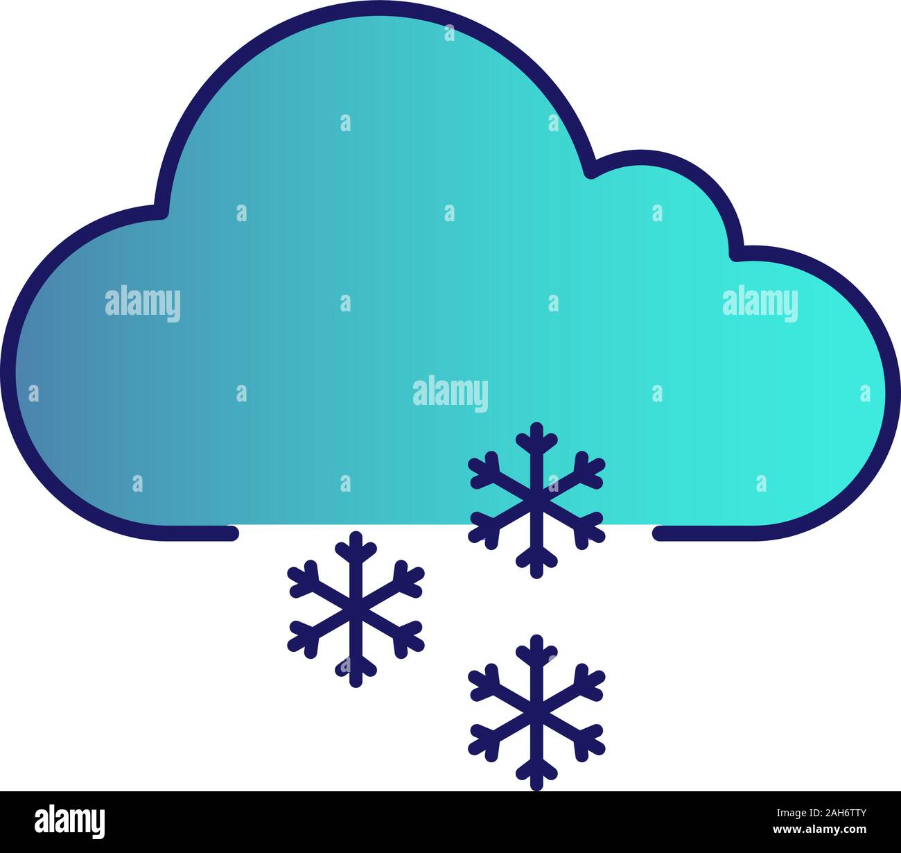 Light snow color icon. Winter. Snowy weather. Cloud and snowflake ...
