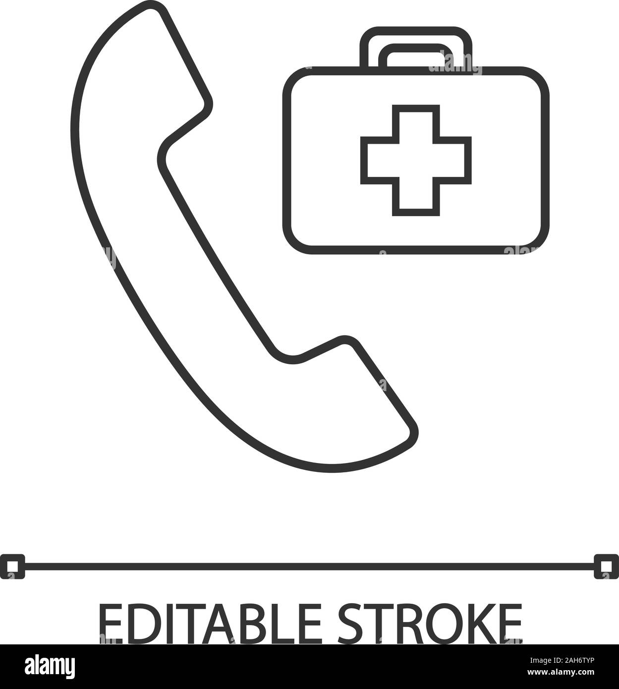 Doctor appointment linear icon. Call ambulance. Thin line illustration ...
