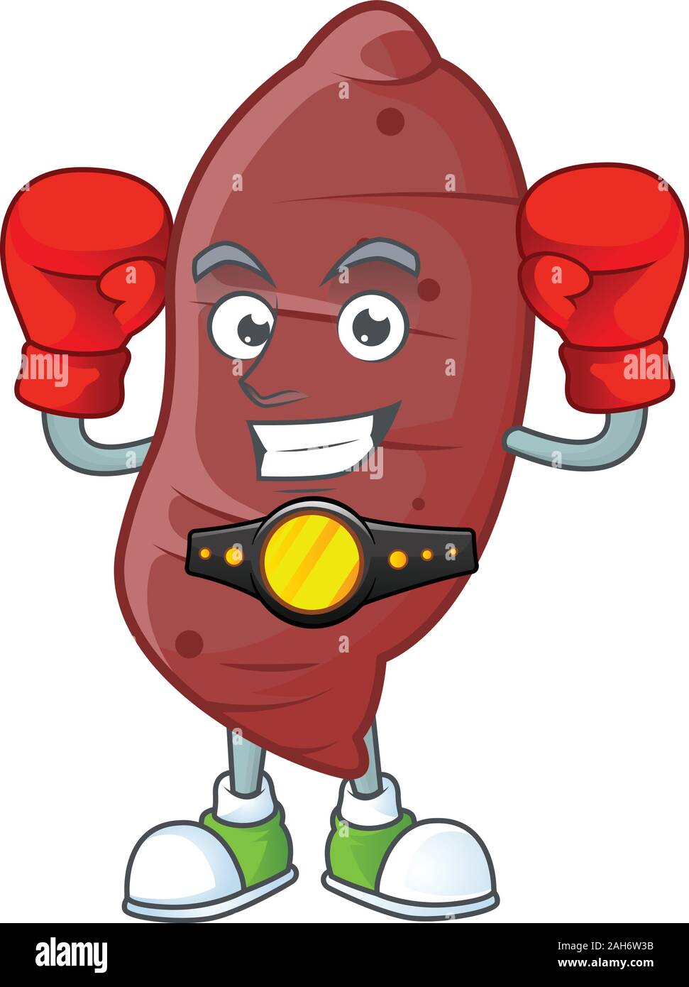 Funny Face Boxing sweet potatoes cartoon character design Stock Vector ...