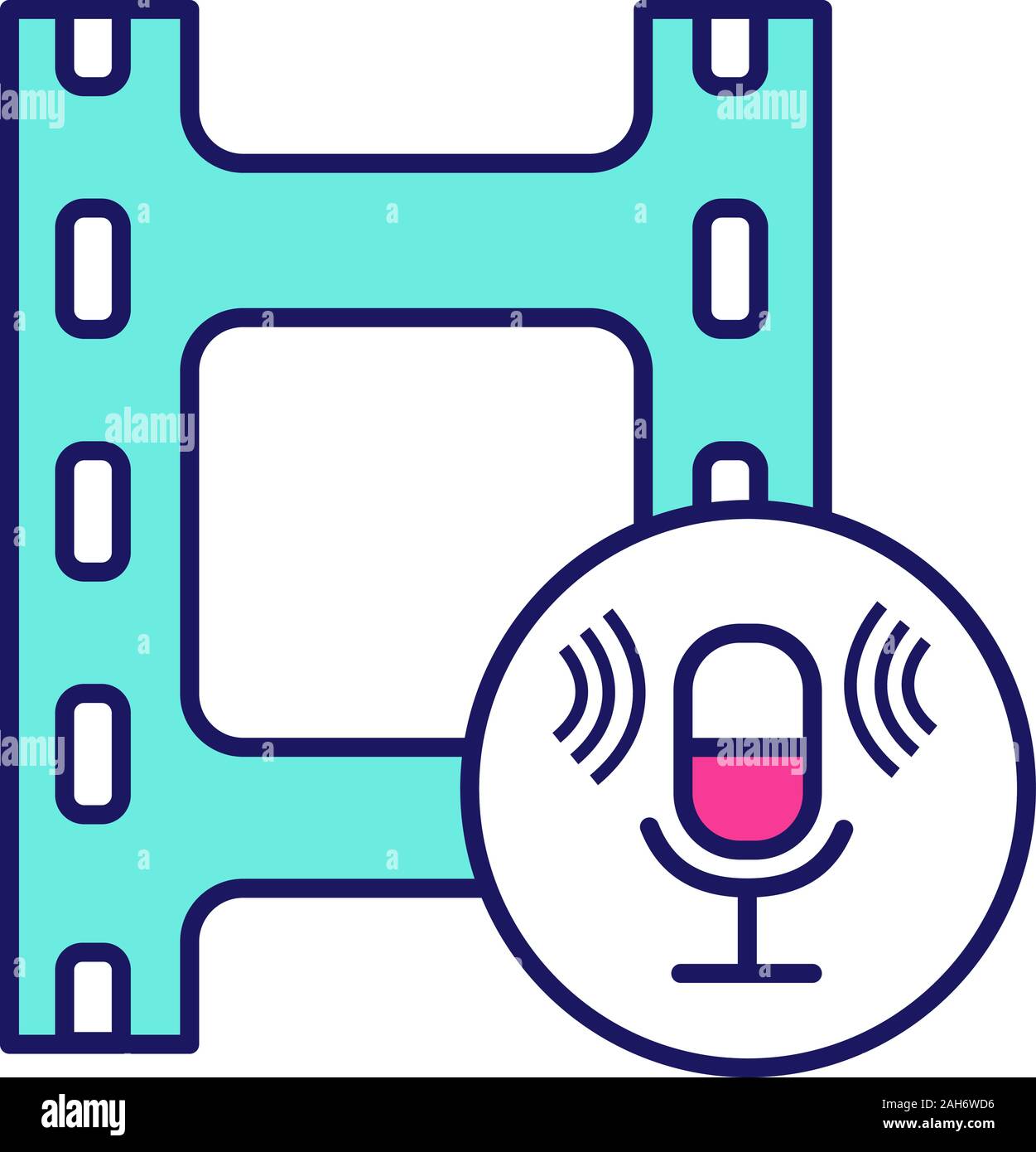 Audio recording color icon. Audio tape, cassette. Sound recording ...