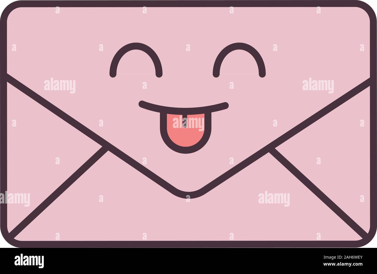 Smiling email character color icon. Quick and easy messenger. Envelope ...