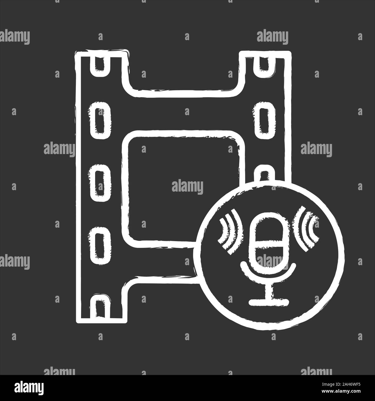 Audio recording chalk icon. Audio tape, cassette. Sound recording ...