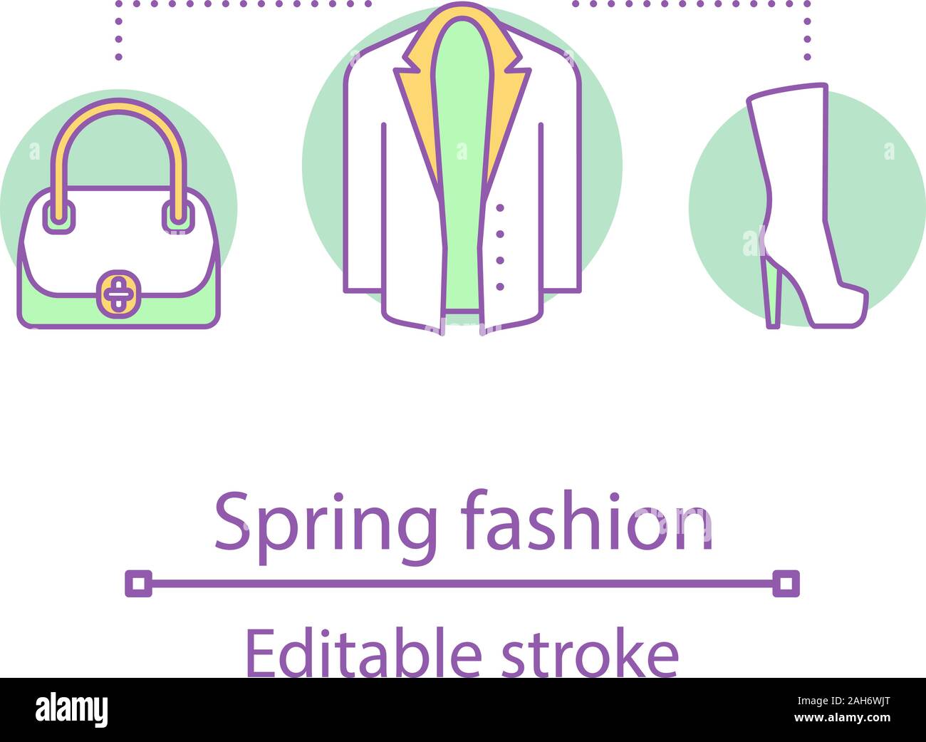 Spring fashion concept icon. Casual style. Women's clothes and ...