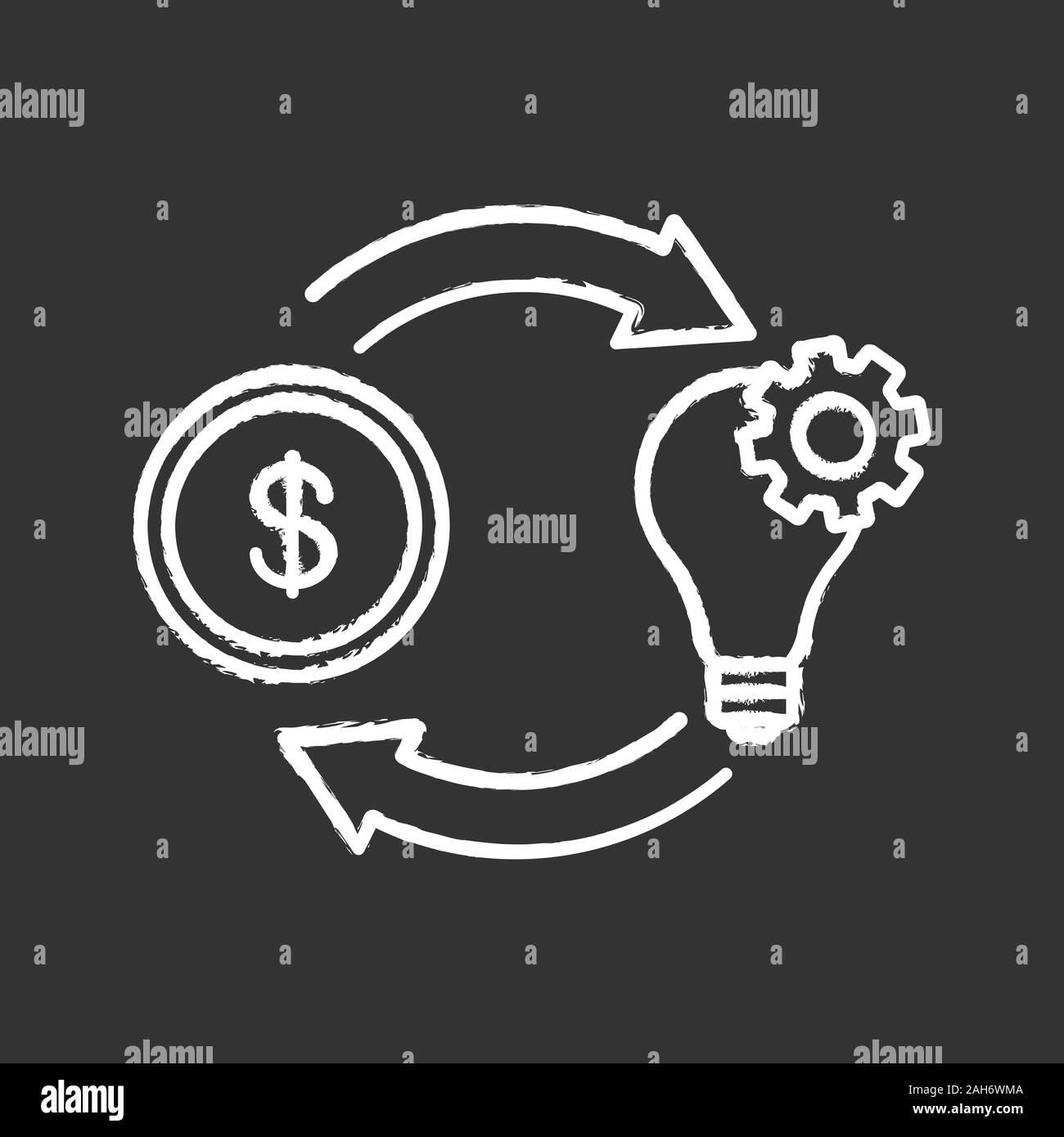 Crowdfunding chalk icon. Fundraising. Project funding. Financing and ...