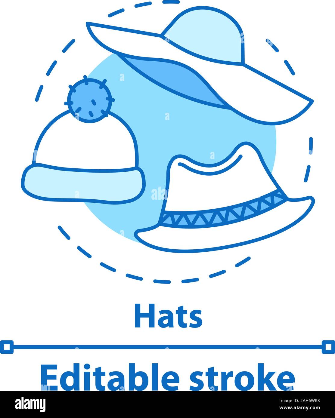 Headwear concept icon. Caps and hats. Accessories store idea thin line ...