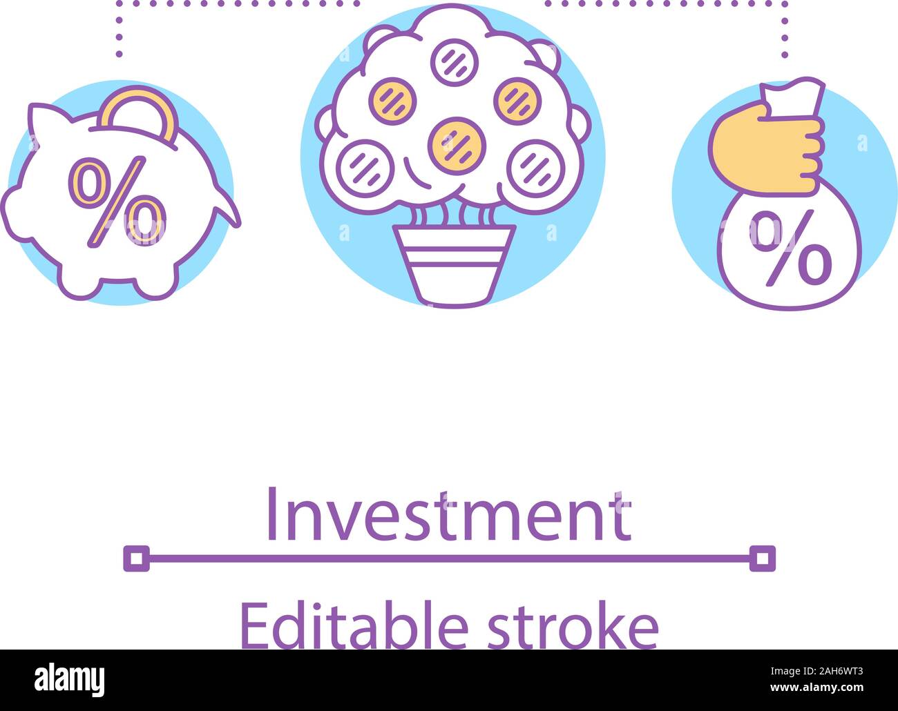 Investment concept icon. ROI idea thin line illustration. Venture ...