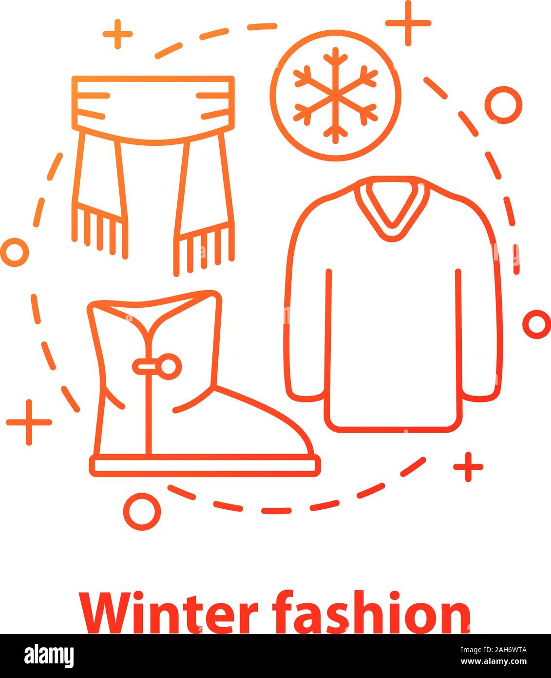 Winter outfit concept icon. Fashion collection. Warm clothes. Menswear ...