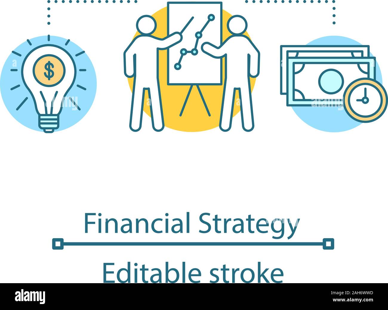 Financial strategy concept icon. Business planning idea thin line ...
