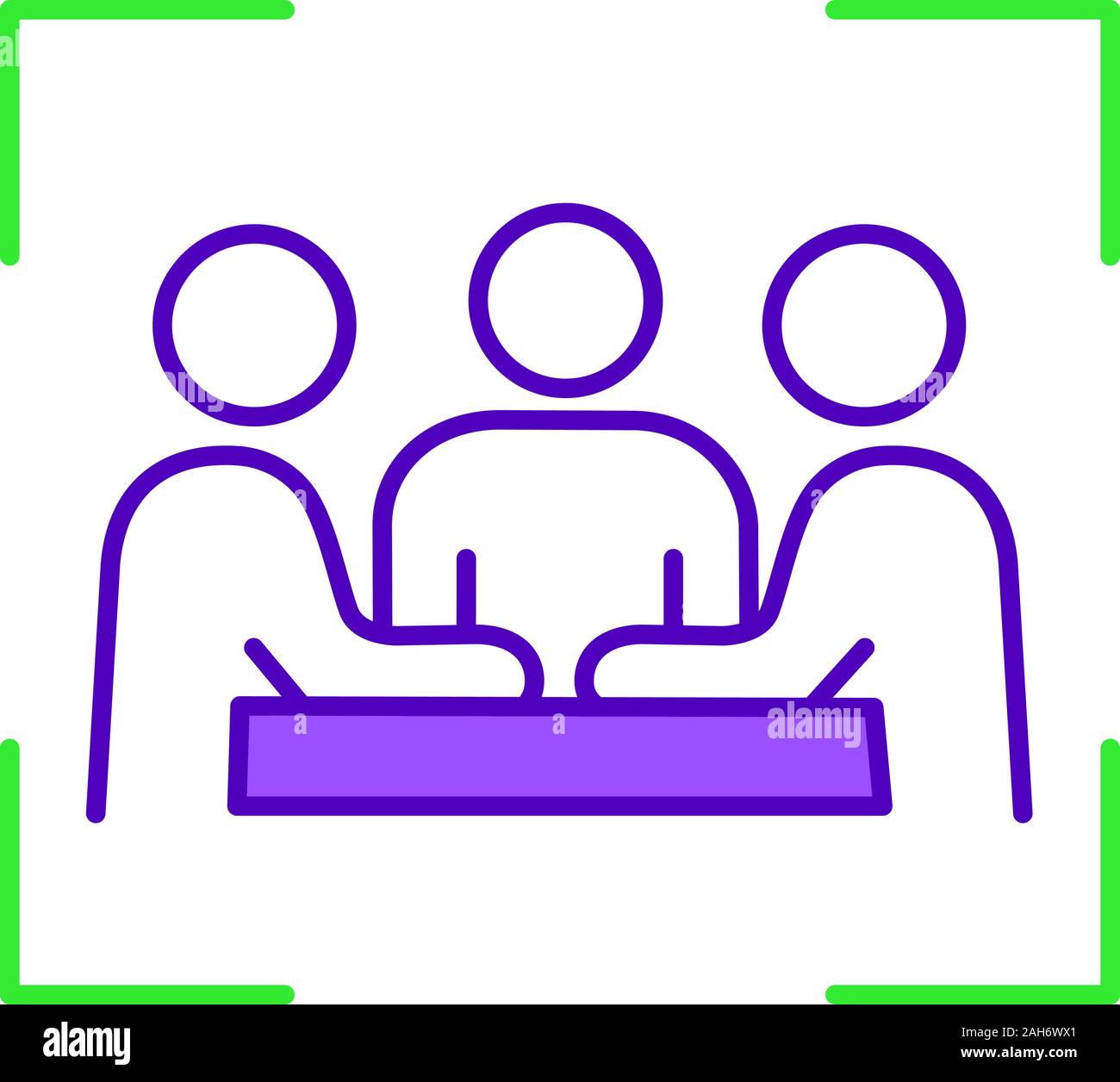 Partners, investors, businessmen color icon. Company meeting ...