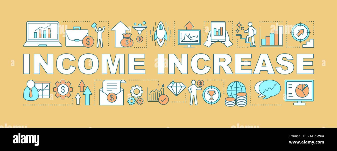 Income increasing word concepts banner. Business development. Profit ...