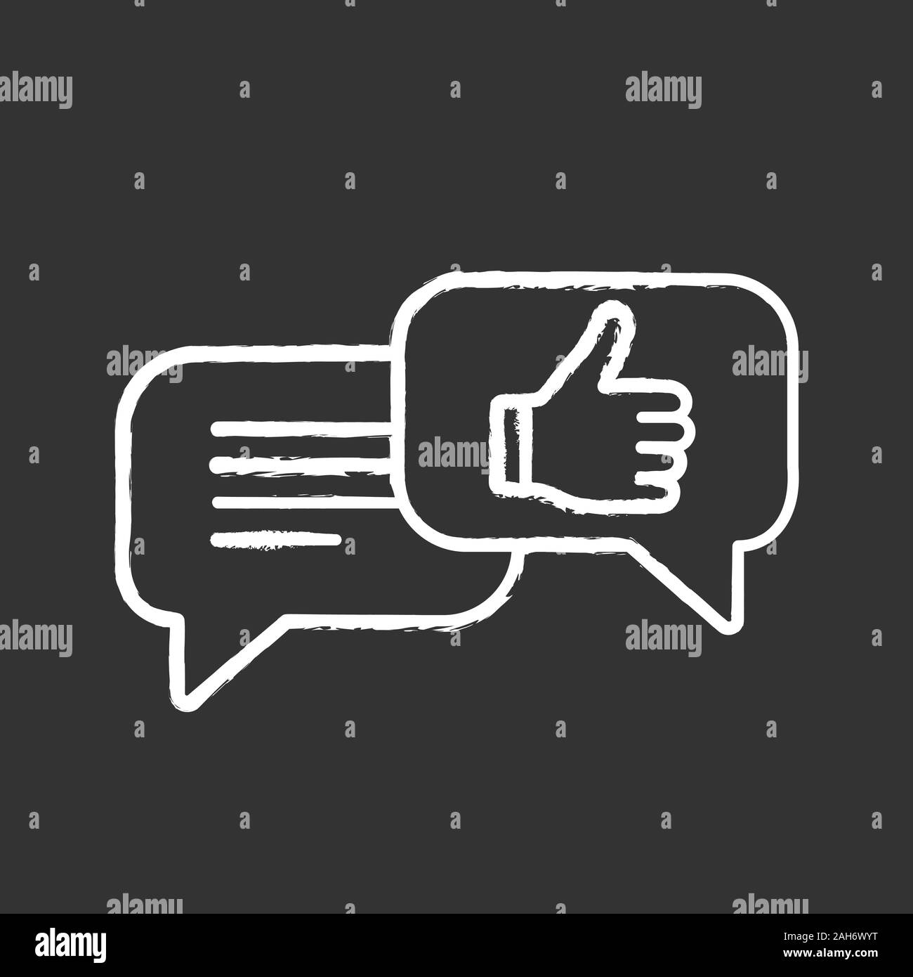 Positive customer feedback chalk icon. Excellent review. Chatting. Like ...