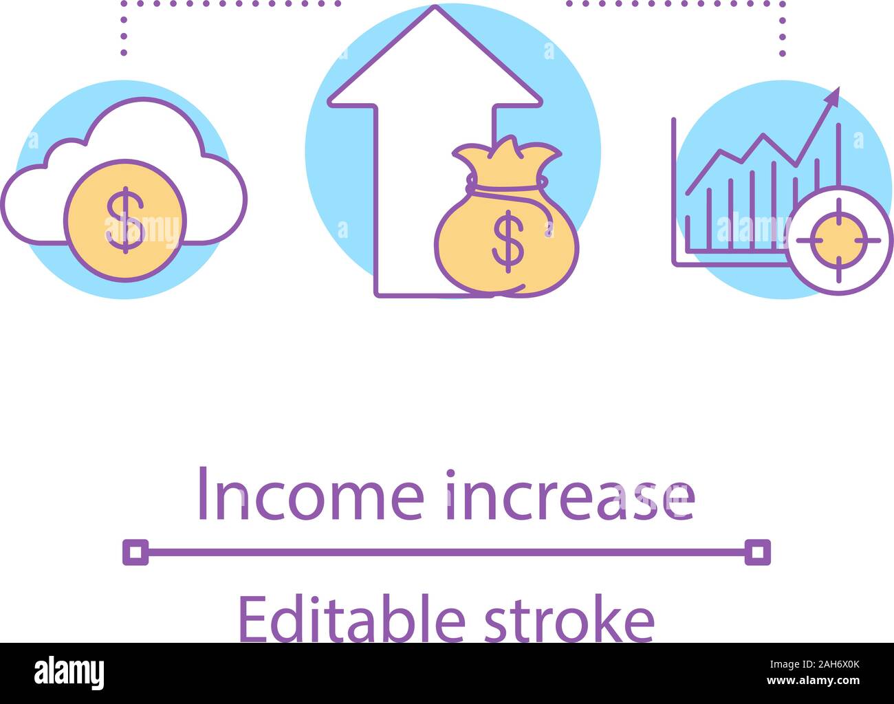 Profit growth concept icon. Income increasing idea thin line ...
