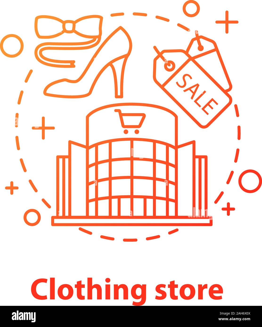 Clothing store concept icon. Shopping center idea thin line ...