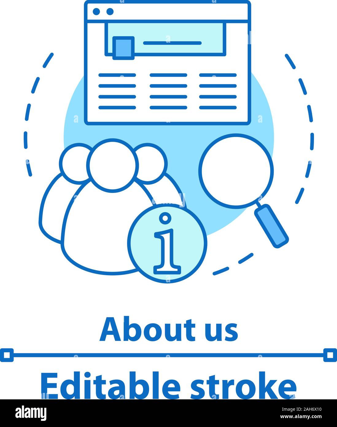 Contact information concept icon. Data searching idea thin line ...