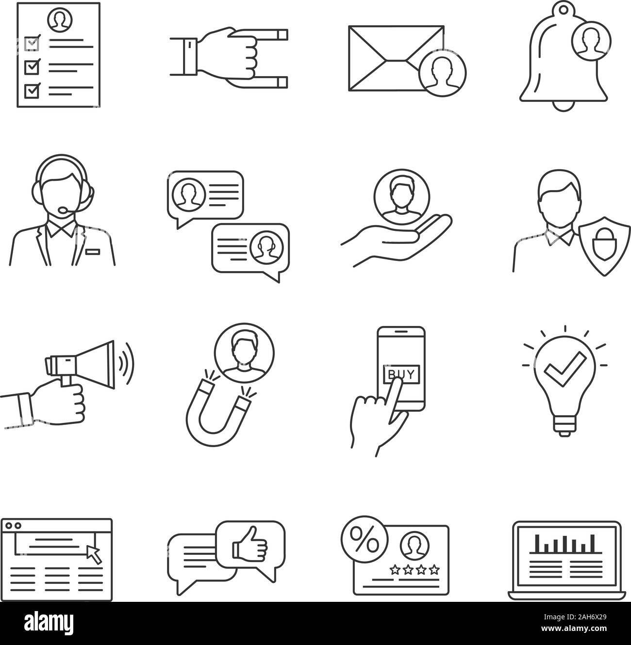 Consumer care linear icons hi-res stock photography and images - Alamy