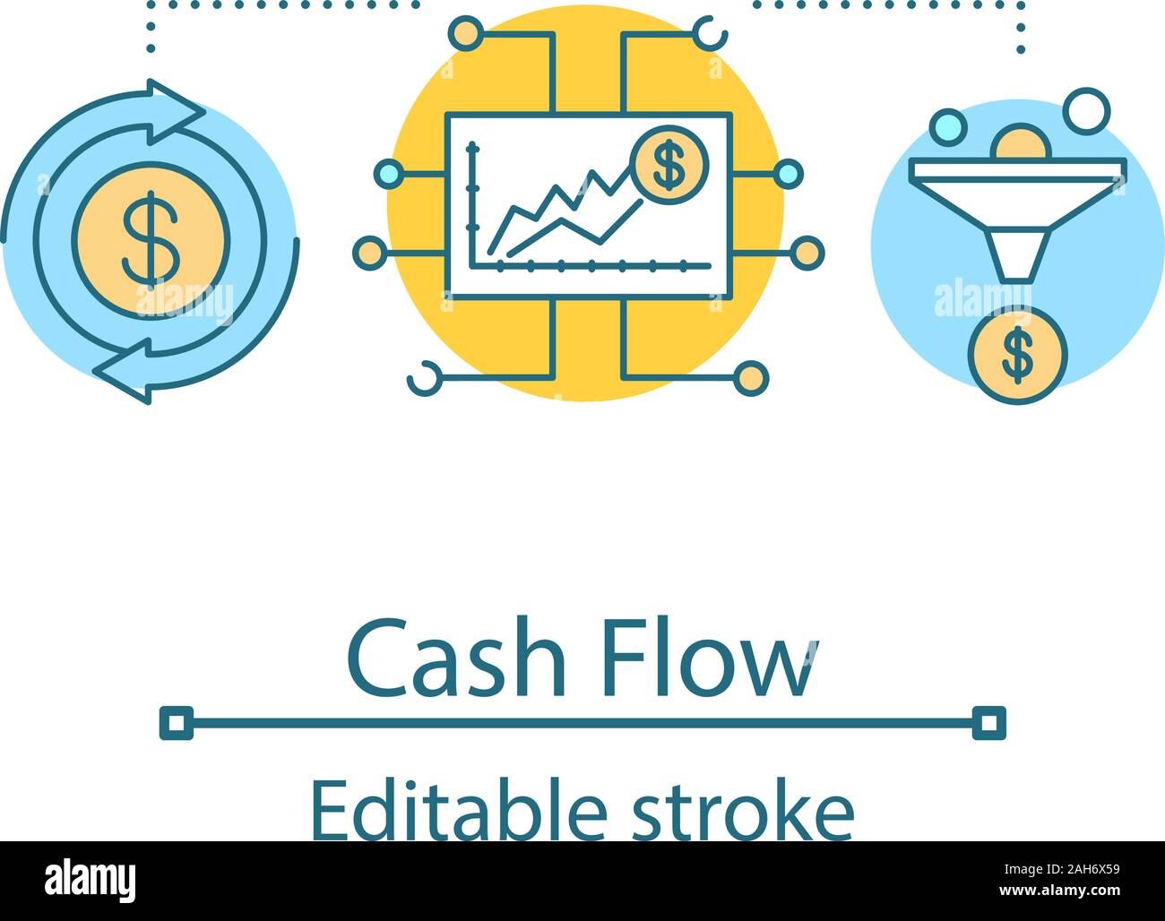 Cash flow concept icon. Profit growth. Trade statistics. Marketing idea ...