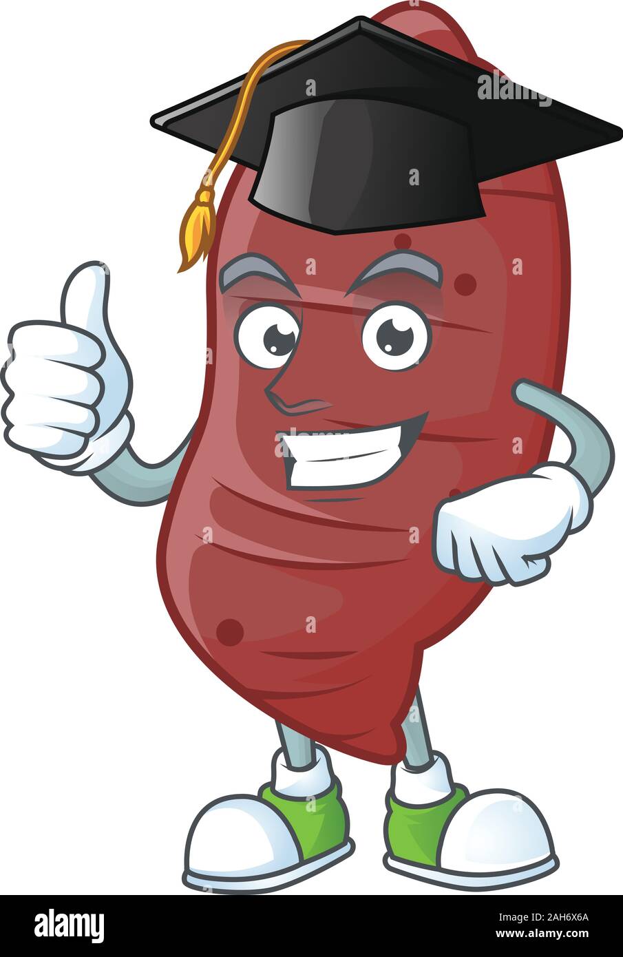 Happy sweet potatoes wearing a black Graduation hat Stock Vector Image ...