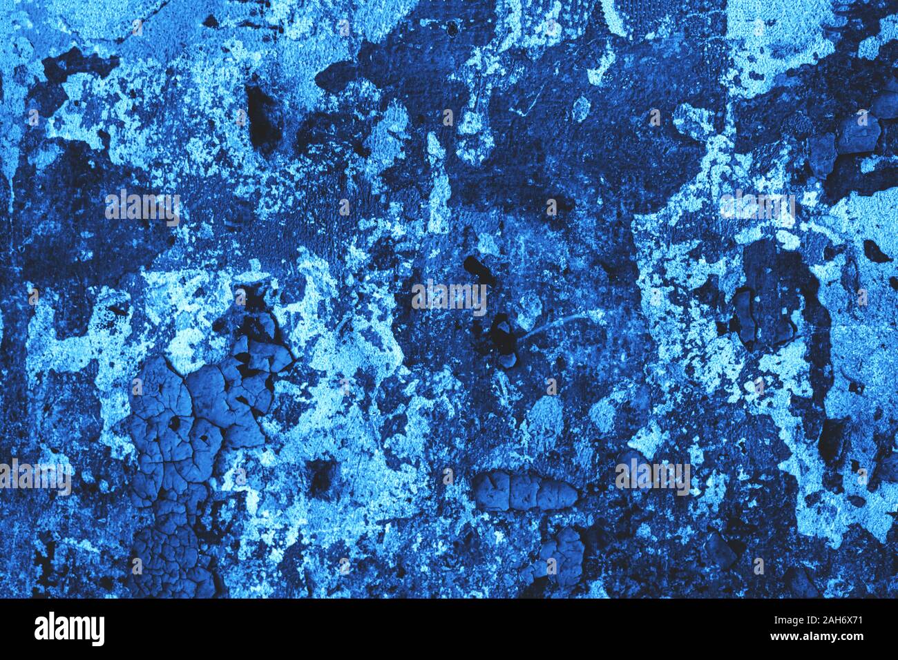 Metal rusty surface in blue color, background texture. The main color ...