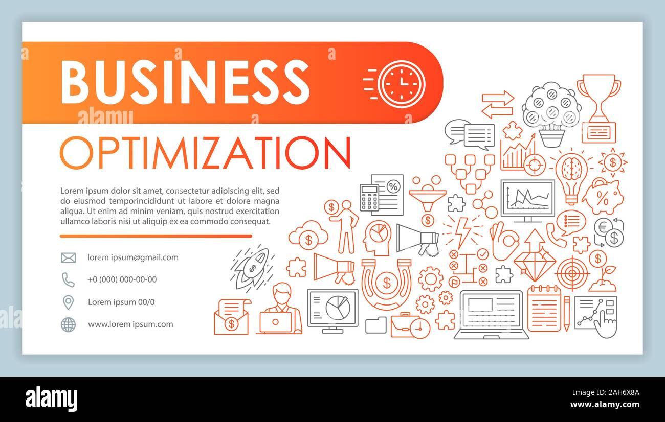 Business optimization and development advertising web banner vector ...