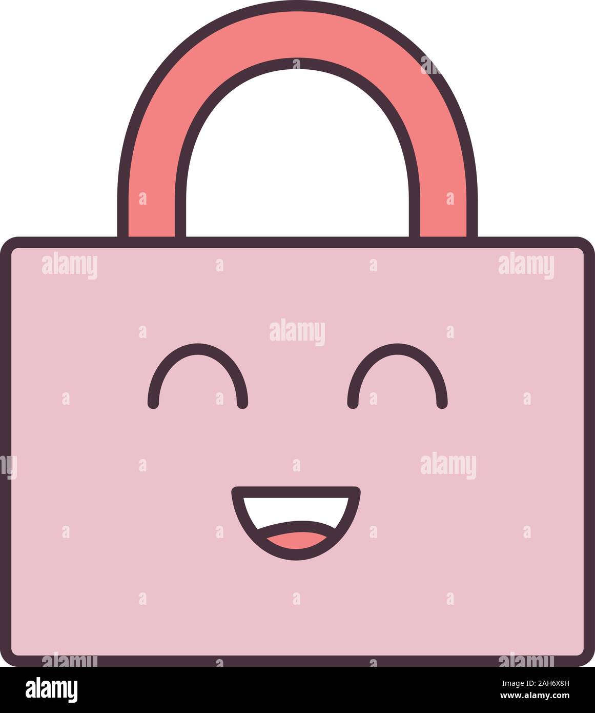 Smiling padlock color icon. Reliable password. Protection, security ...
