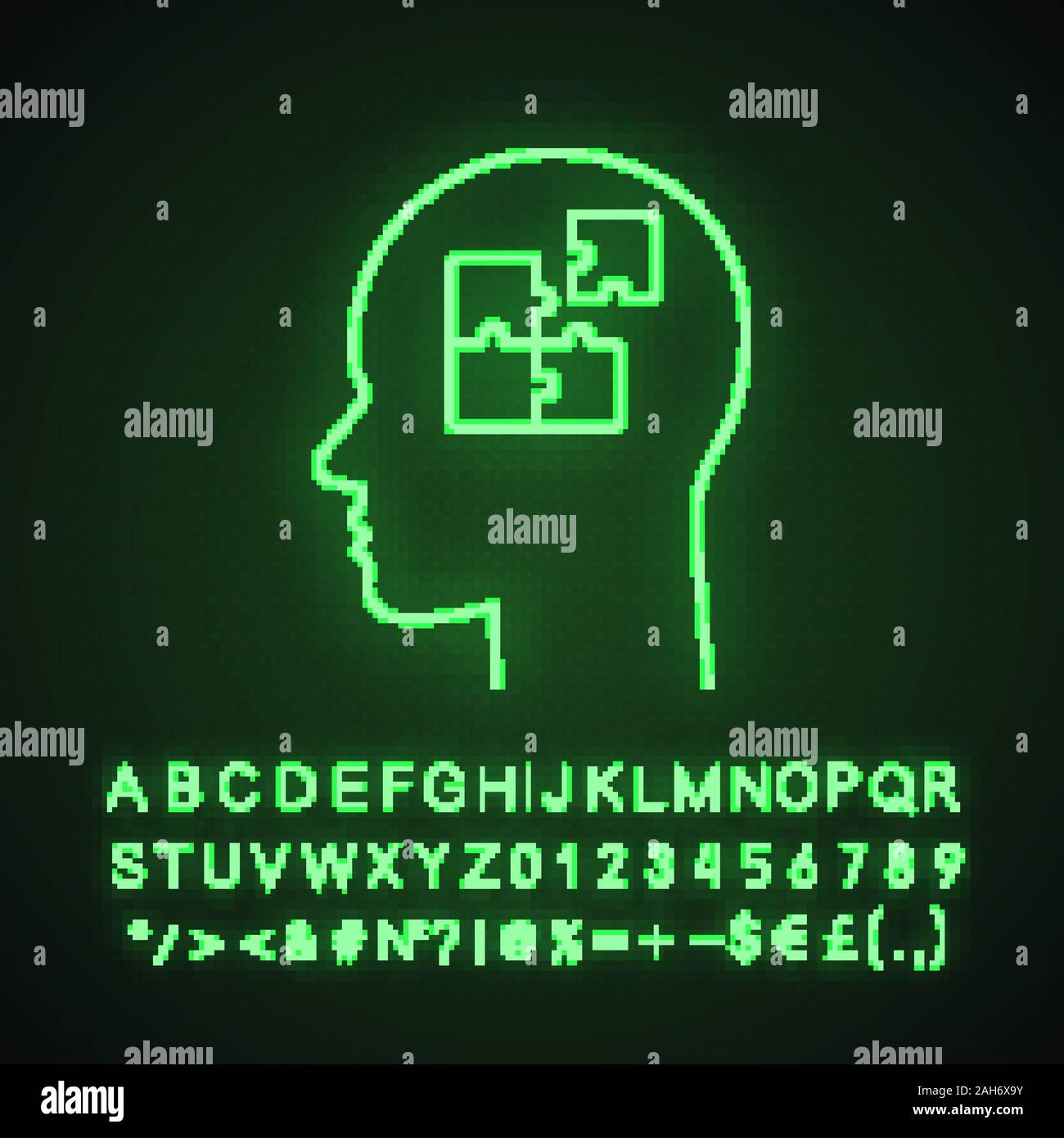 Solution neon light icon. Solve problem. Thinking process. Find ...