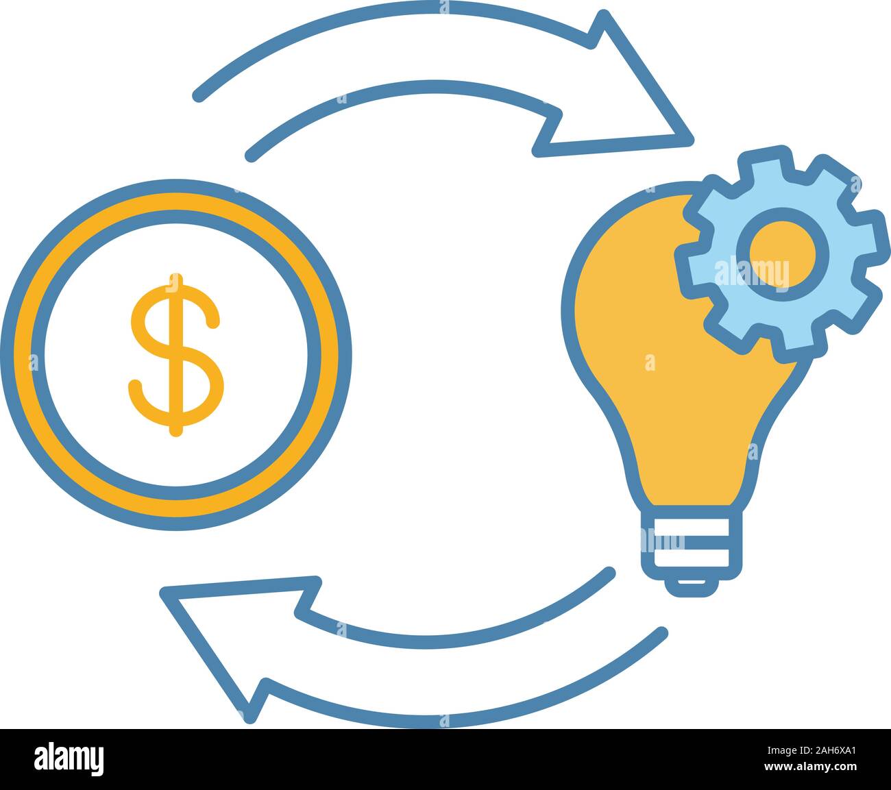 Crowdfunding color icon. Fundraising. Project funding. Financing and ...