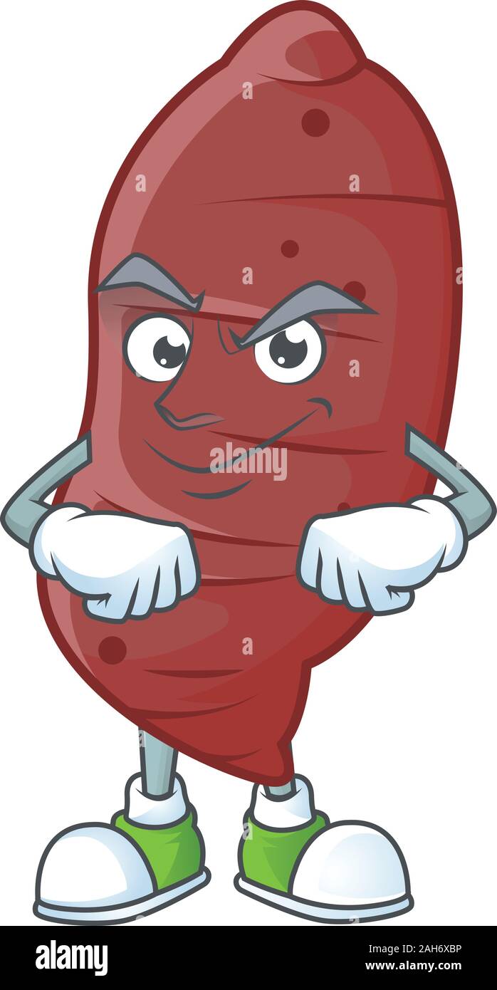 Sweet potatoes mascot cartoon character style with Smirking face Stock ...