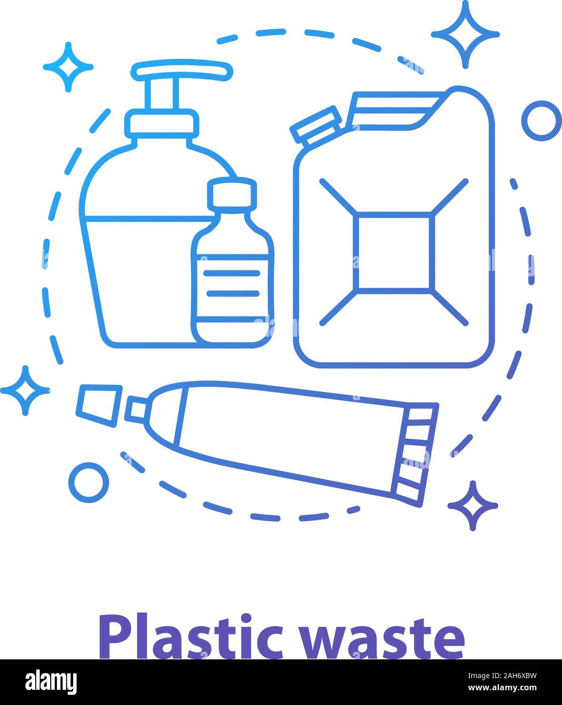Plastic waste concept icon. Garbage sorting idea thin line illustration ...