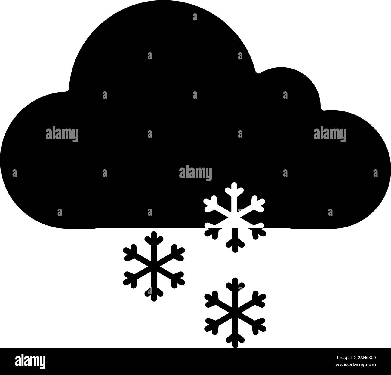 Light snow glyph icon. Winter. Snowy weather. Cloud and snowflake ...
