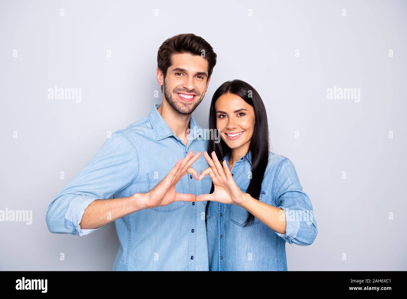 Photo of lovely cute cheerful fascinating beautiful wonderful couple of ...