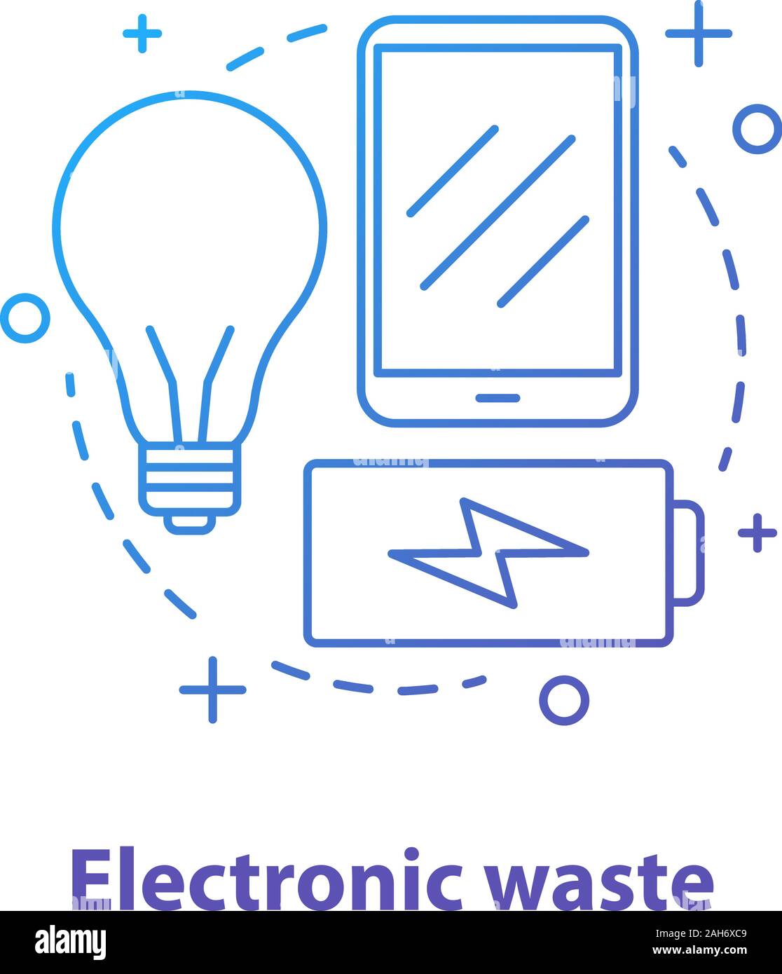 Electronic waste concept icon. WEEE idea thin line illustration. E ...