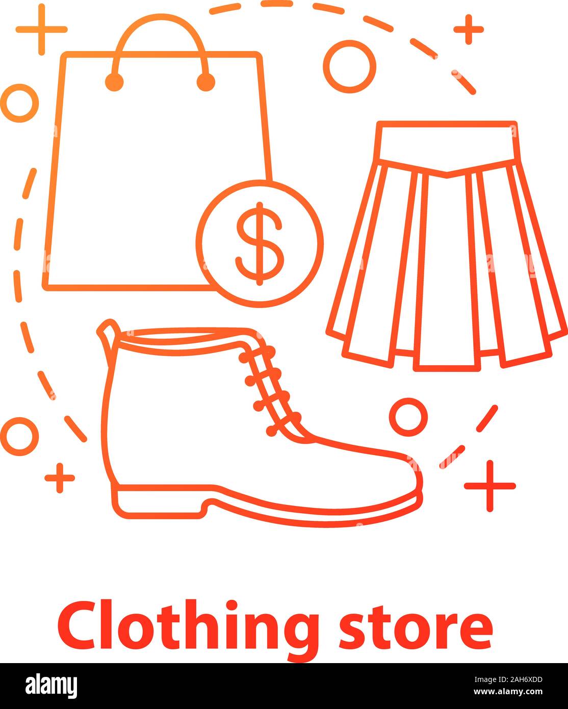 Clothing store concept icon. Shopping center idea thin line ...
