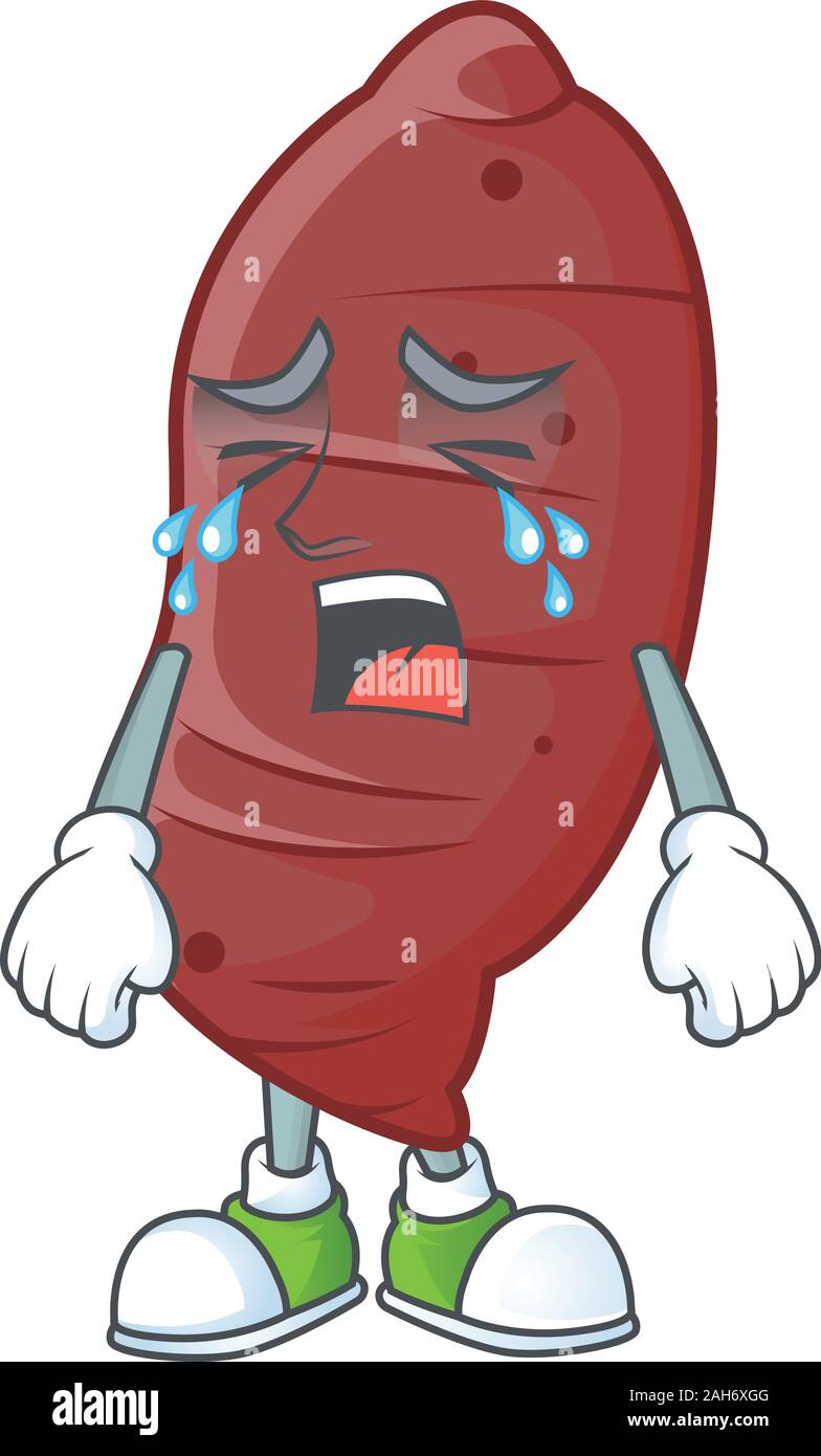 Sad Crying gesture sweet potatoes cartoon character style Stock Vector ...