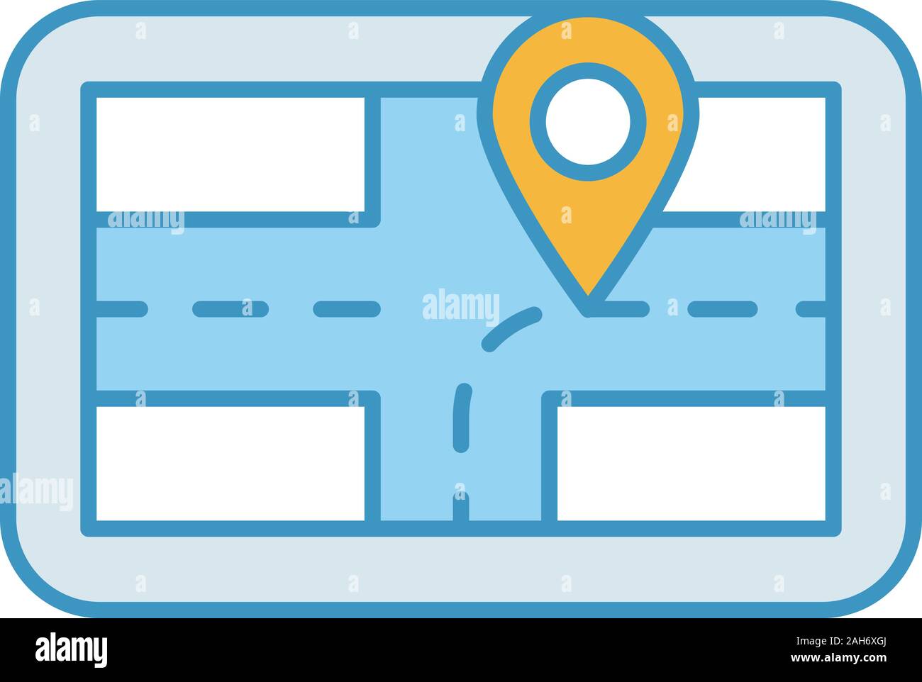 Car GPS navigator color icon. High-precious autonomous car navigation ...