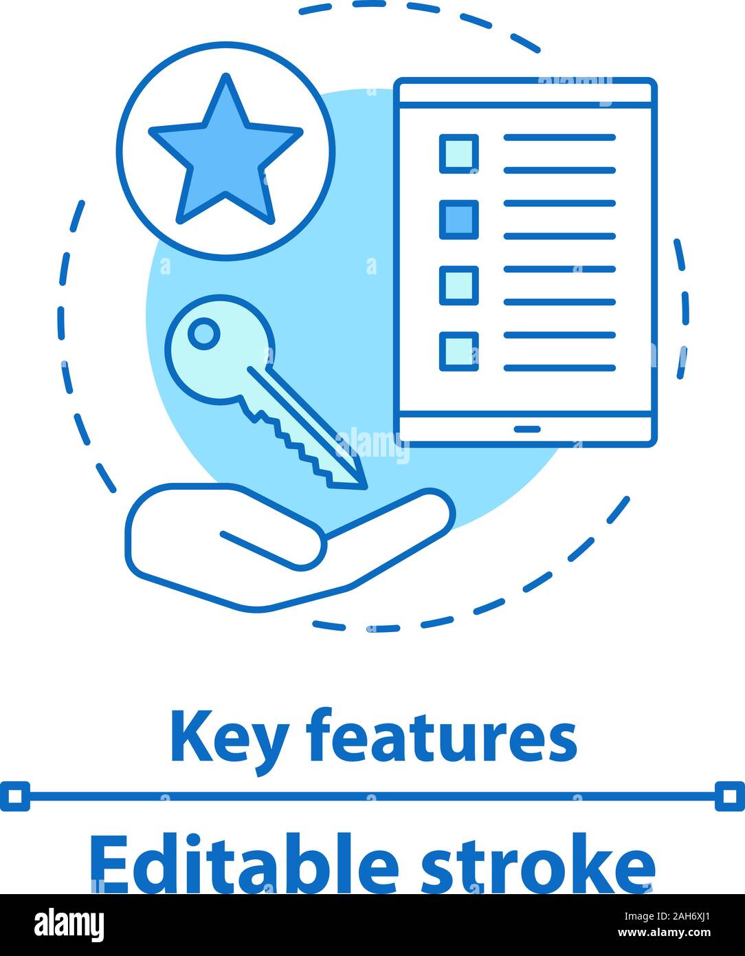 Key features concept icon. Authorization. Add to favorites. Additional ...