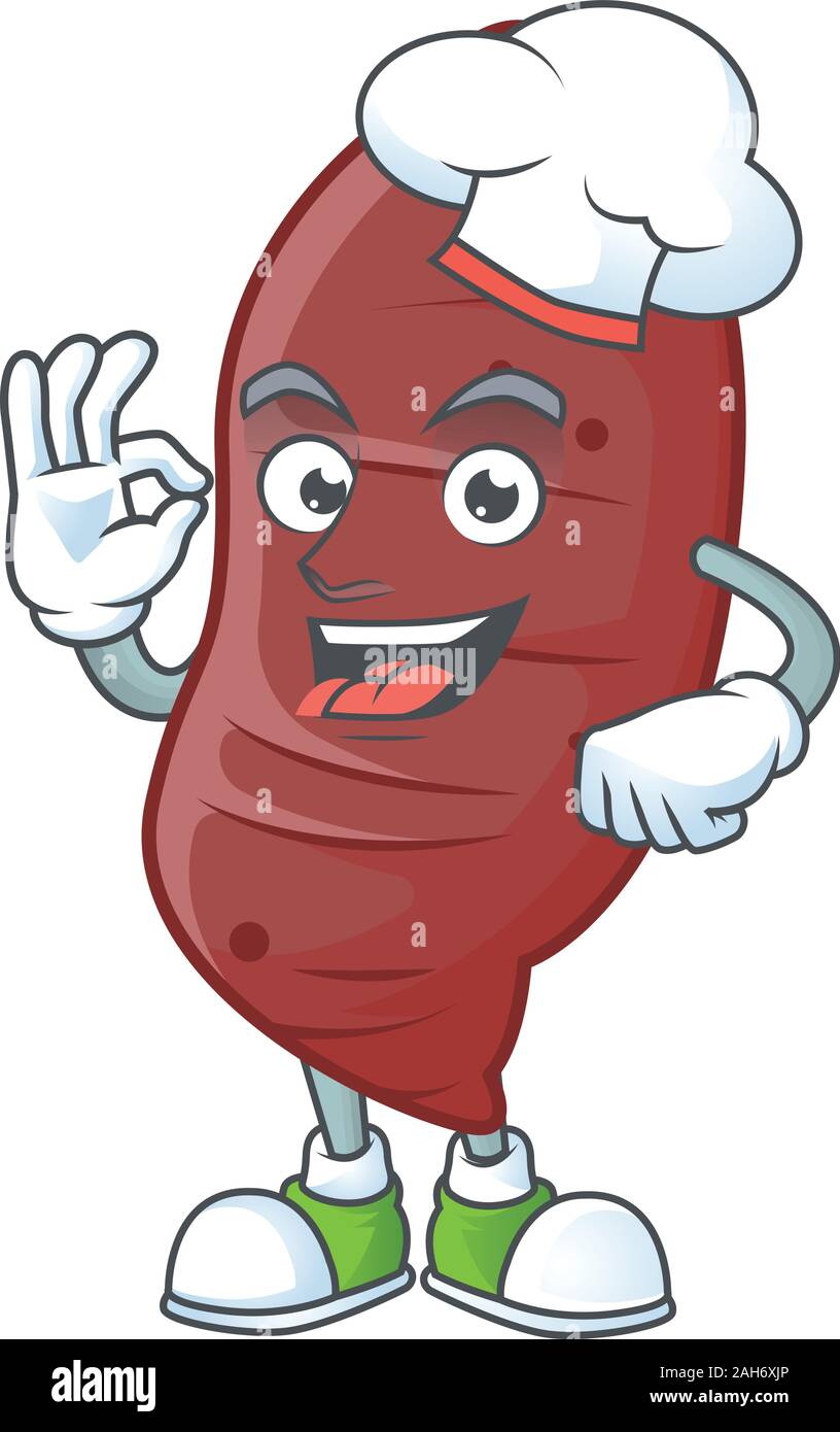 Smiley Face chef sweet potatoes character with white hat Stock Vector ...