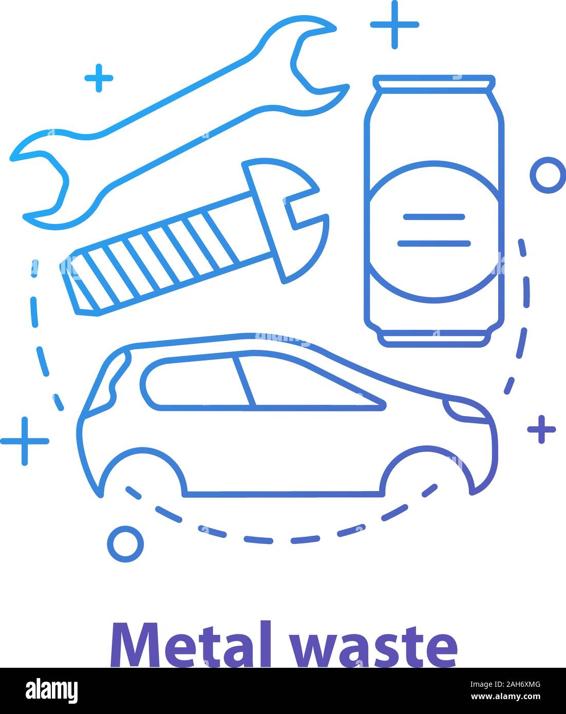 Metal waste concept icon. Garbage sorting idea thin line illustration ...