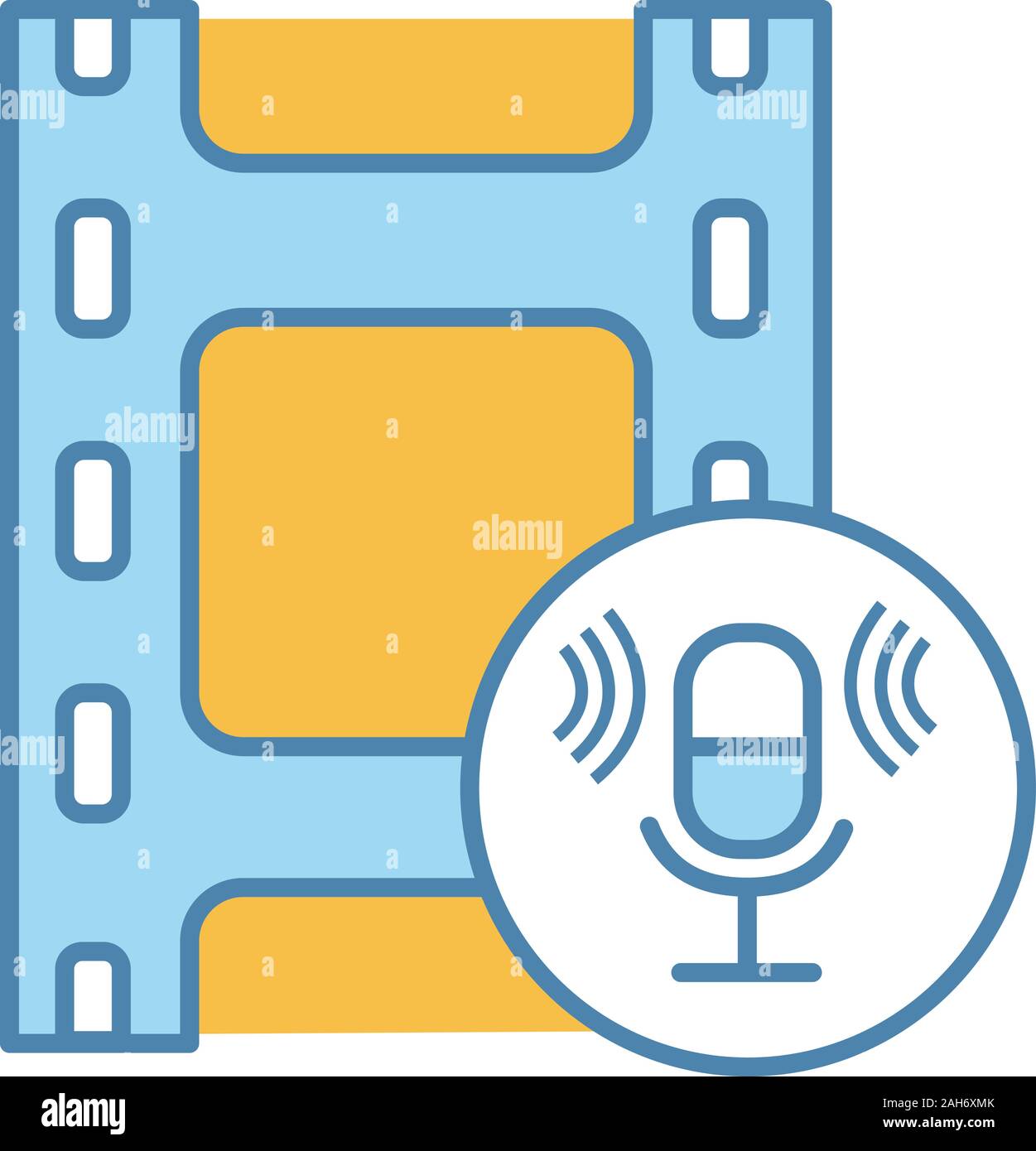 Audio recording color icon. Audio tape, cassette. Sound recording ...