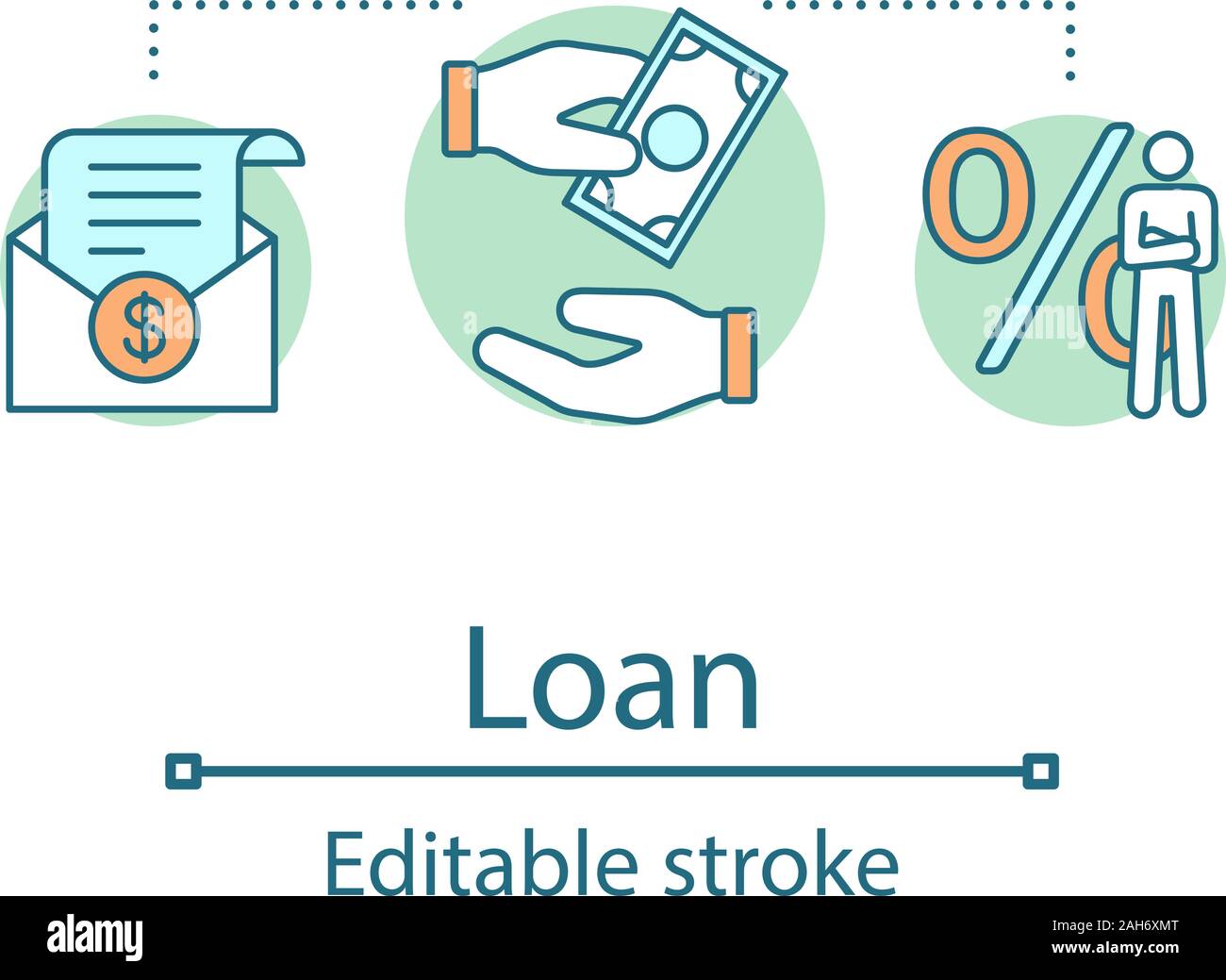 Loan concept icon. Credit idea thin line illustration. Angel investor ...