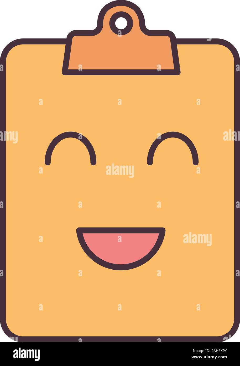 Smiling clipboard color icon. Test completed. Successful medical exam ...