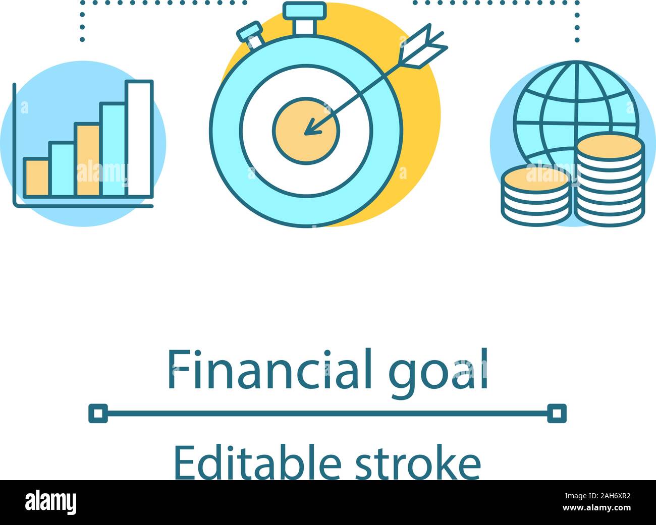 Financial goal concept icon. Income increasing. Profit growth idea thin ...