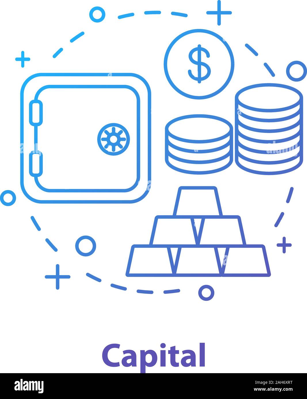 Capital concept icon. Deposit, investment idea thin line illustration ...