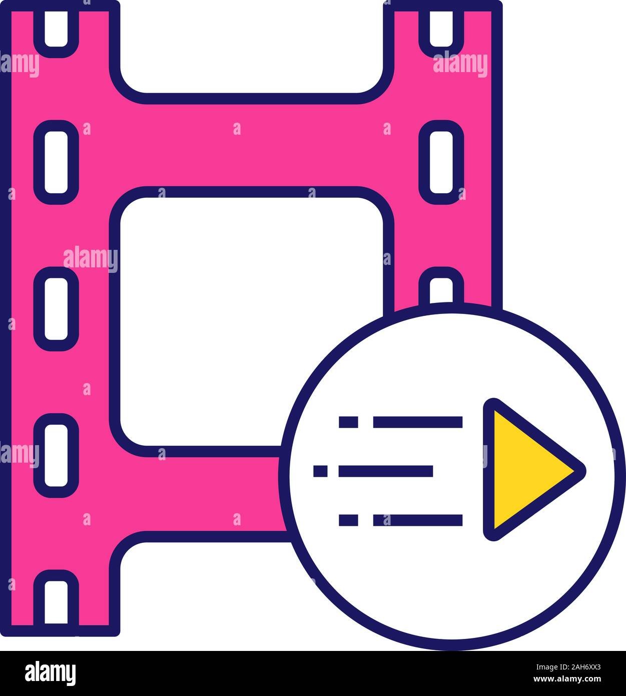 Motion graphics color icon. Animation. Multimedia player. Play video ...