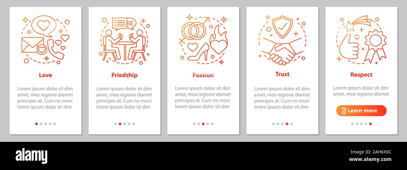 Relationships And Feelings Onboarding Mobile App Page Screen With