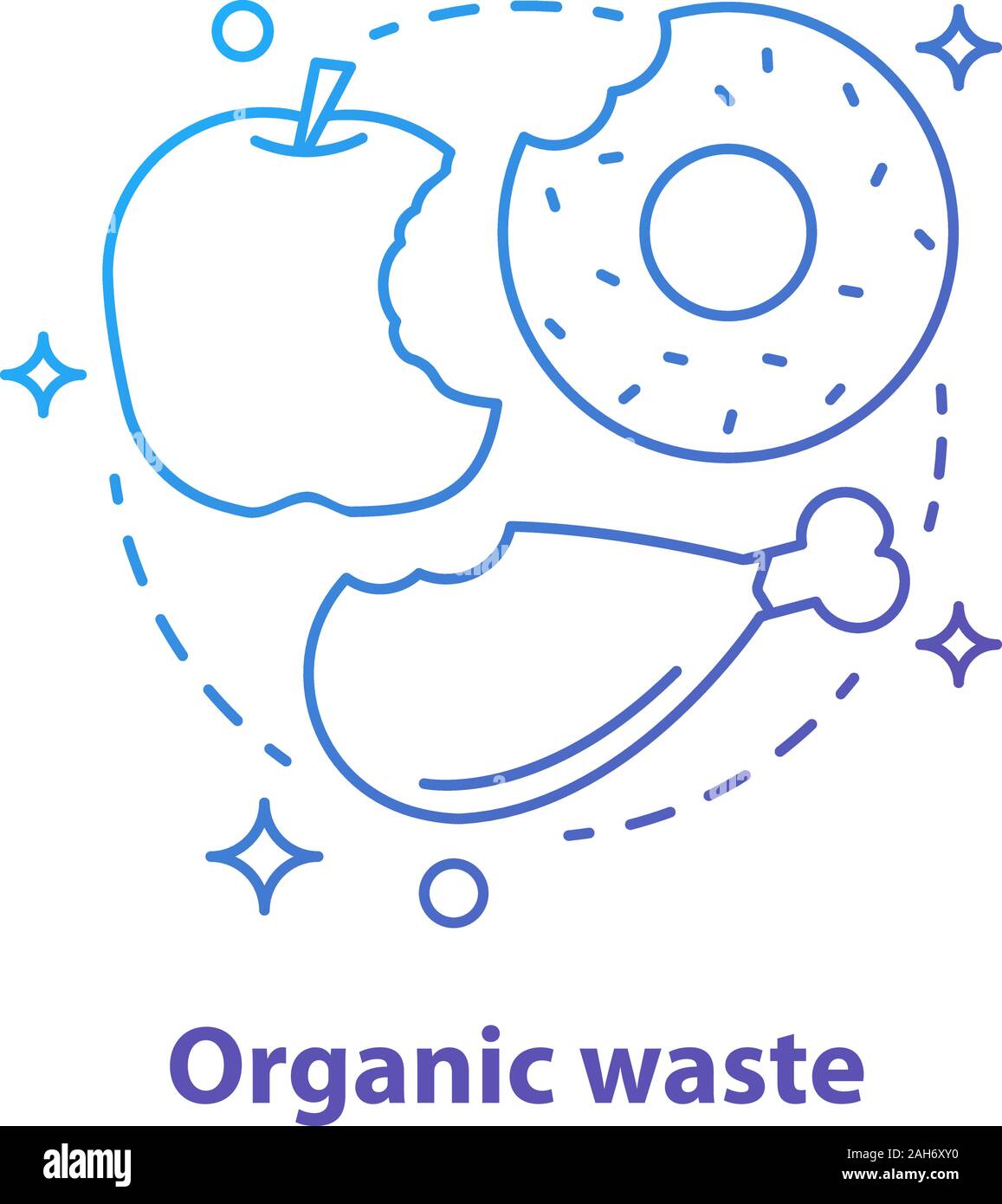 Organic waste concept icon. Food compost. Garbage sorting idea thin ...