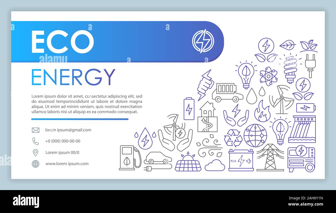 Green energy advertising web banner vector template. Alternative energy ...