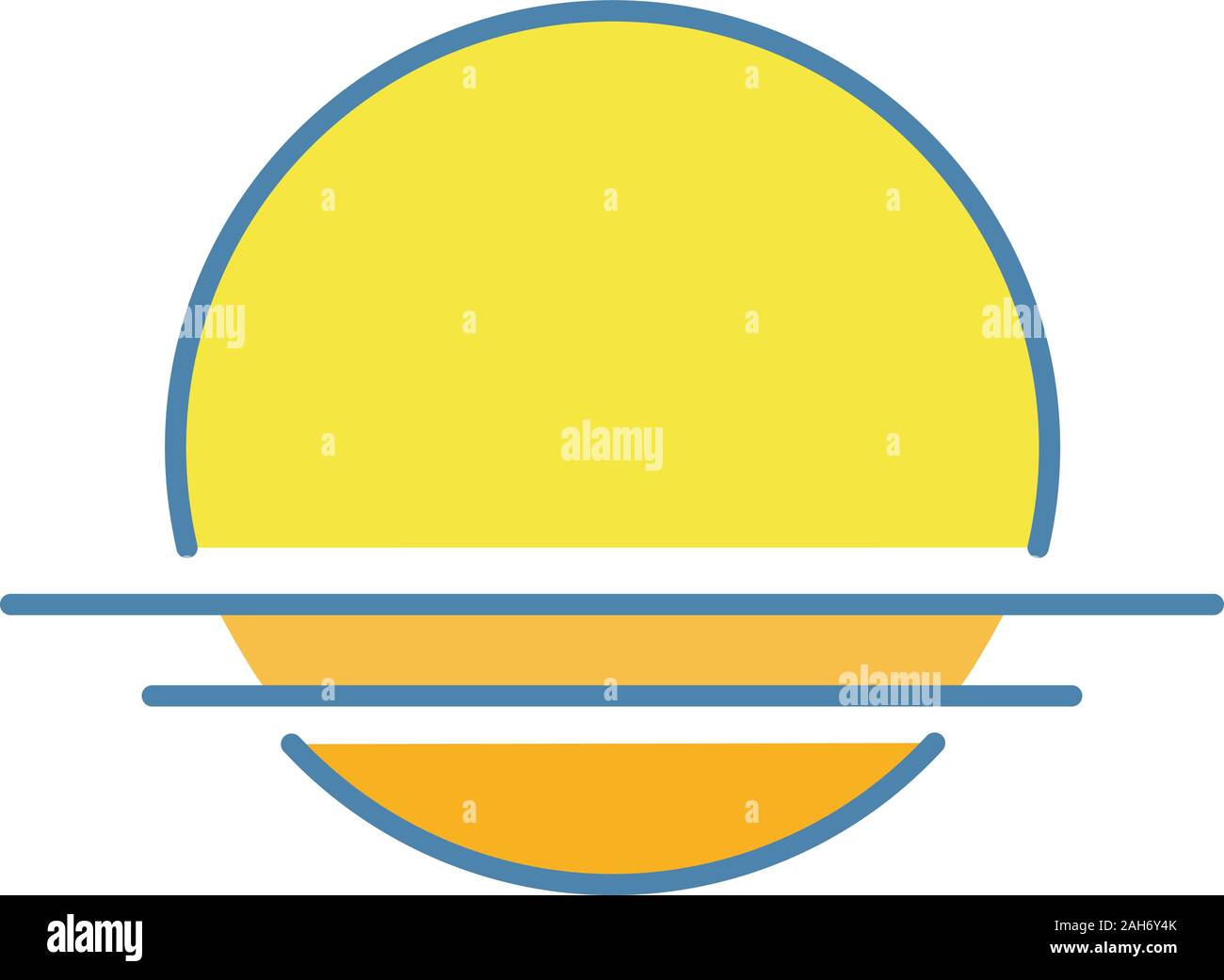 Sunrise color icon. Sunset. Rising or setting sun. Isolated vector ...