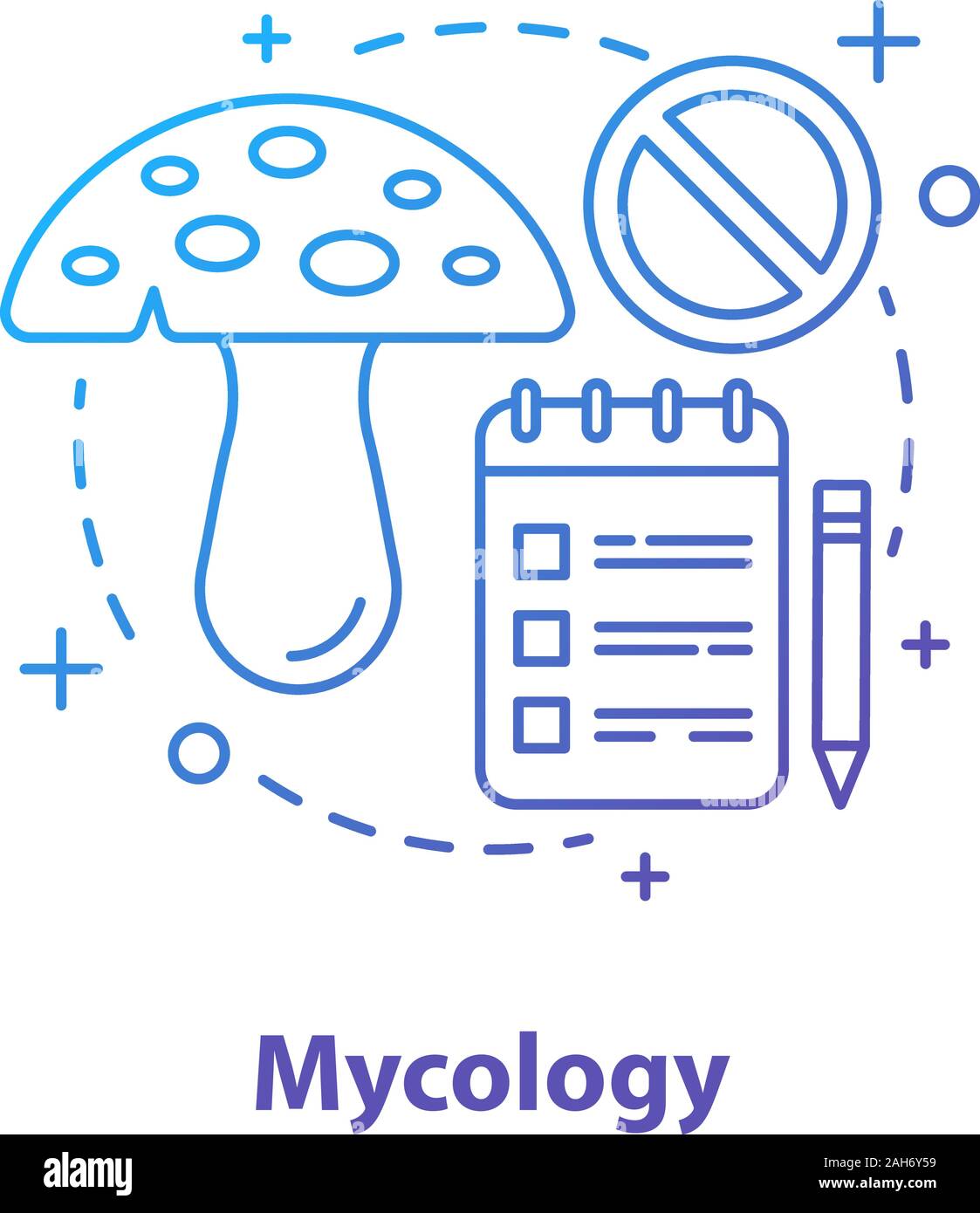 Mycology concept icon. Science idea thin line illustration. Study of ...